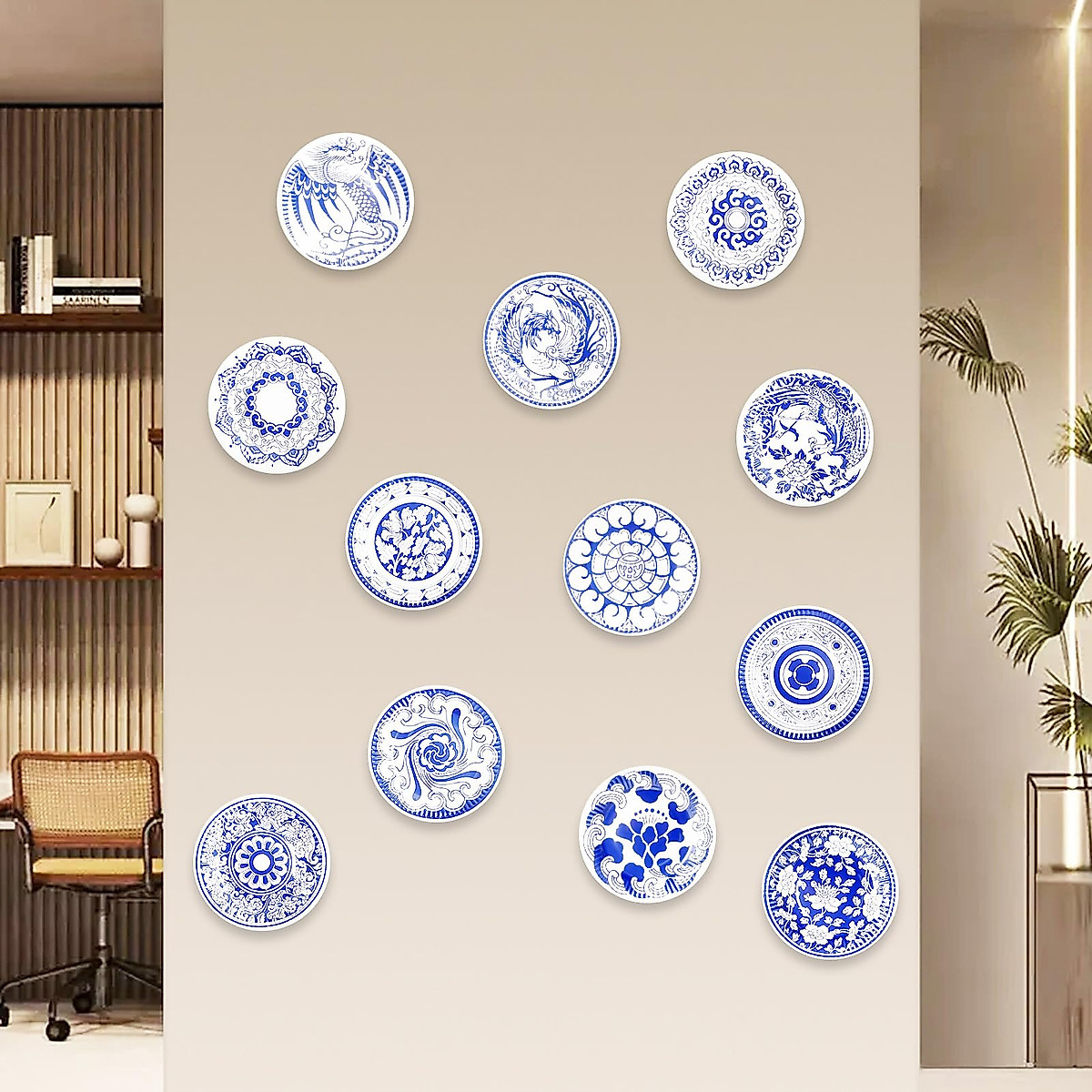 Bbiamsleep 24 Pieces 7 Inch Blue and White Plates Decorative Paper Plates Blue Floral and White Party Plates Birthday Plate Disposable Paper Plates Cake Dessert Plates for Bridal Wedding Tea Party