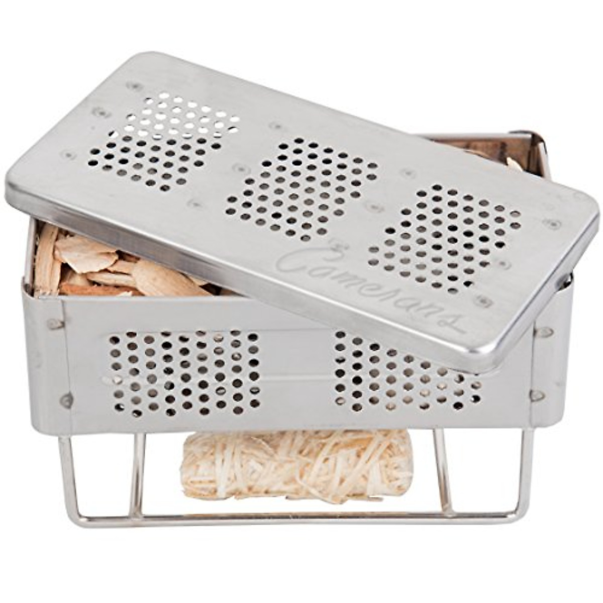 The Flip Professional Hot & Cold Smoker Box - Patented BBQ Grill Smoke Box for Gas or Charcoal Grill w Firestarters - Infuse Smoky Wood Flavor in Meal - Great Fathers Day Gift & Grilling Gifts for Men