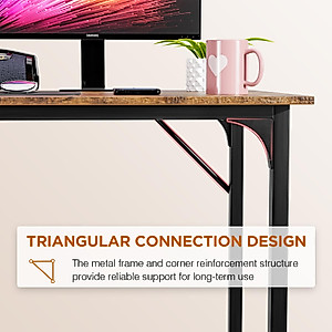 PayLessHere 32/39/47 inch Computer Desk Study Writing Table, Adjustable feet, Modern Furniture for Home Office (1, Brown, 32 inch)