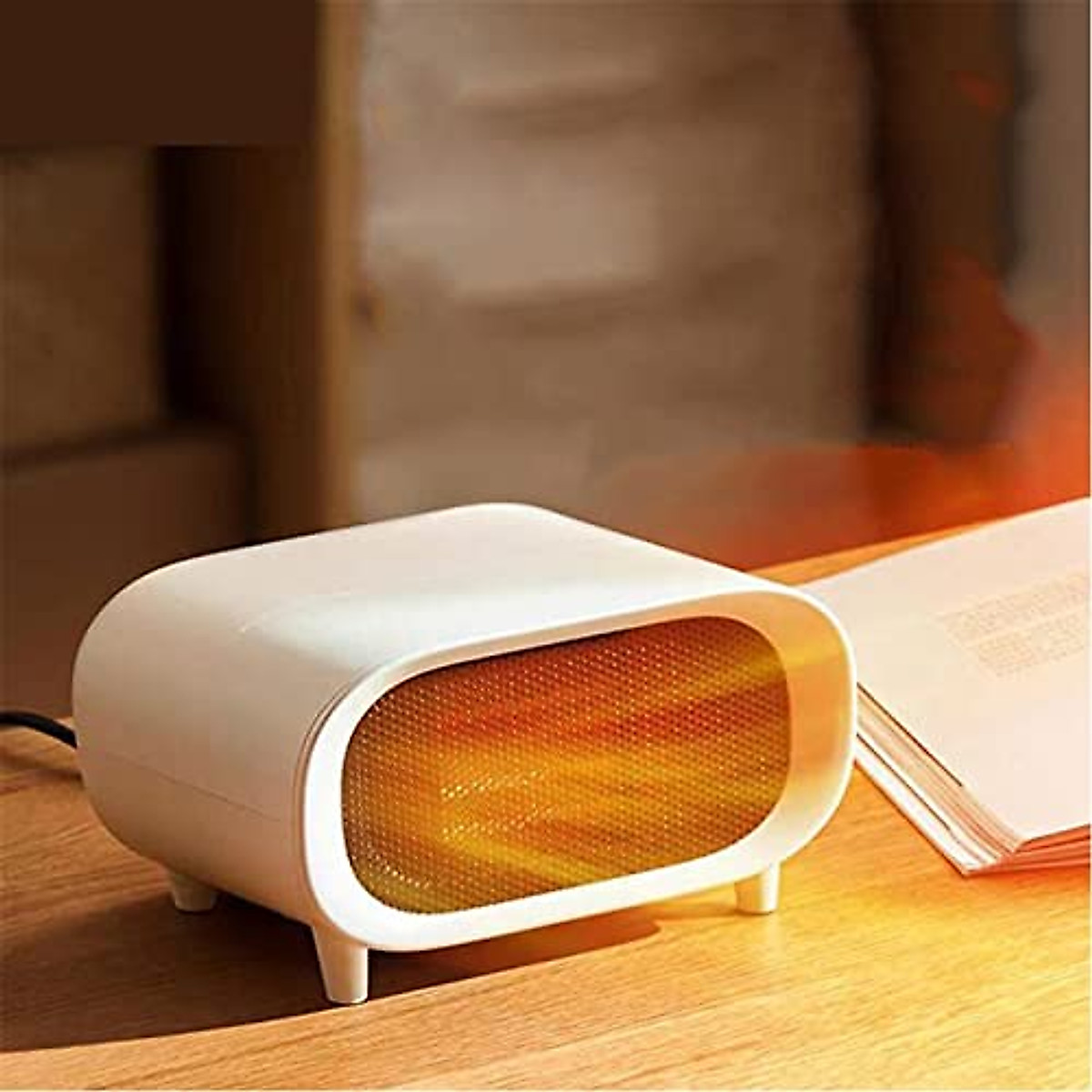 Outdoor Garden Heater 600W/300W Portable Electric Space Heater Safe And Quiet Ceramic Heater Fan Heat Up 50 Square Feet For Office Bedroom Desk Use Patio Heater (Color : Grey)