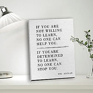 Motivational Quotes Wall Art，Inspirational Contracted white Canvas Wall Art ,Positive Affirmations Wall Decor for Bedroom and Home Office, Encouragement Gifts , Entrepreneur Wall Art 12" x 15"