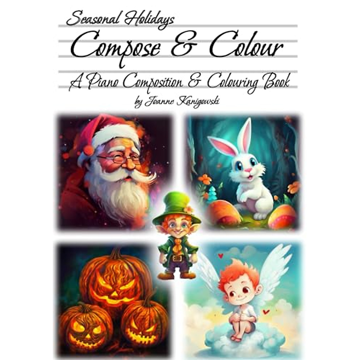 Seasonal Holidays Compose and Colour: A Piano Composition and Colouring Book (The Piano Composing Book Series)