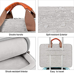 Lacdo 360° Protective Laptop Shoulder Bag, 16 inch Laptop Bag for 16 inch New MacBook Pro M4/M3/M2 /M1 Pro Max A3403 A3186 A2991 A2780 A2485 2024-2019, 15" Surface Laptop 7th Copilot+PC Computer, Gray