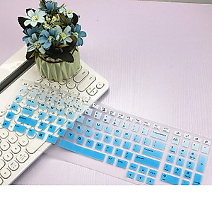 Silicone Keyboard Cover Skin Protector for Dell Alienware AREA-51M AREA-51 17 R3 M17 M15 17r5 15r4 R3 17.3 15.6 Inch Laptop-Gradient Green-