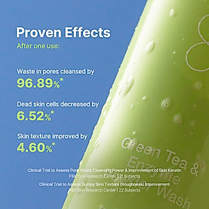 BY WISHTREND] Green Tea & Enzyme Powder Face Wash, All-in-one, Hydrating daily facial cleanser and Gentle exfoliator for pores and blackheads (3.88 Ounce (Pack of 1))