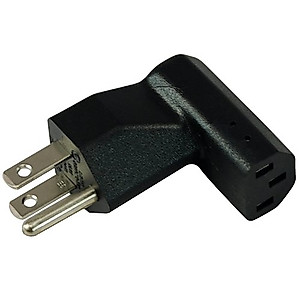 Conntek Plug Adapter U.S 3 Prong Plug to IEC 320 C13 Elbow Adapter