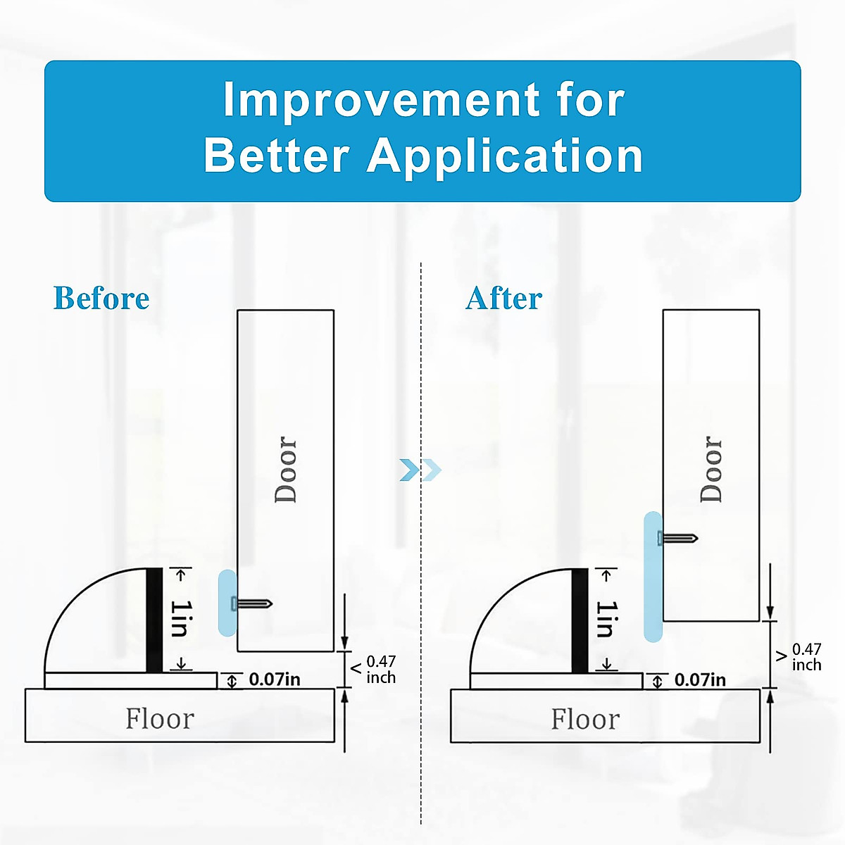 Door Stops 2 Pack, Magnetic Door Stop, Brushed Satin, Black Flush Modern Floor Mount Magnetic Door Catch Door Holder