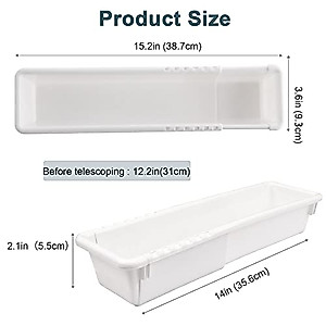 5 Pack Expandable Drawer Organizer for Utensils Holder, Adjustable Cutlery Tray, Drawer Dividers Organizer for Silverware, Flatware, Knives in Kitchen, Bedroom, Living Room (M)