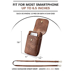BOSTANTEN Leather Small Crossbody Bags for Women Designer Cell Phone Bag Wallet Purses Adjustable Strap Retro Brown