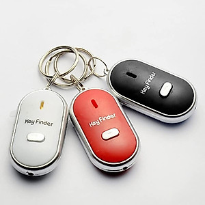 Heakiya Whistle Key Finder Tracker, Keys Finder and Item Locator for Keys, Bags and More, Flashing Beeping Remote Lost Keyfinder Locator Keyring White