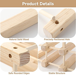 12-Bottle Stackable Wooden Wine Rack, Modular Wine Racks Storage Shelf, Small Wine Bottle Organizer for Inside Cabinet and Countertop (Assembly Needed)