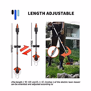 Electric String Trimmer Weed Wacker Lawn Edger with 2 Li-Ion Battery 1 Charger and 16 Cutting Blades for Lawn Yard Garden Bush Trimming & Pruning