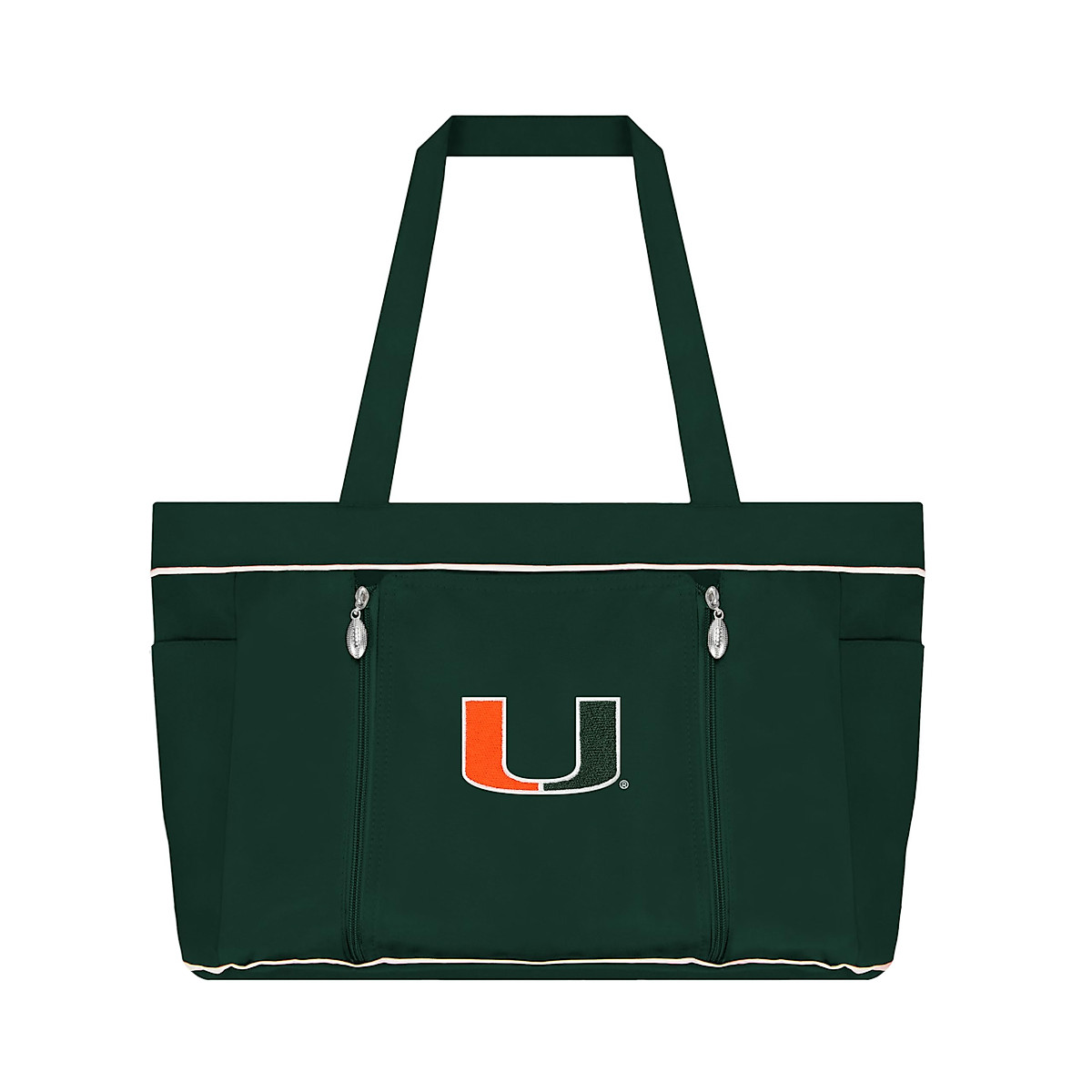 Creative Knitwear Diaper Tote Bag, Large Multi-Purpose Bag with Changing Pad, Miami Hurricanes Logo, Hunter