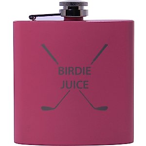 Birdie Juice 6oz Flask - Great Gift for A Golfer, Father's Day, Birthday, or Christmas Gift (Pink)