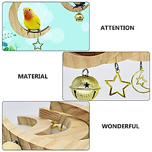 TEHAUX Bird Swings Toy, Moon Shaped Hanging Perch for Lovebird, Budgie, Parrot, Lorikeet, Finches, Conures, Pet Cage Rattles Educational Toy (Random Style)