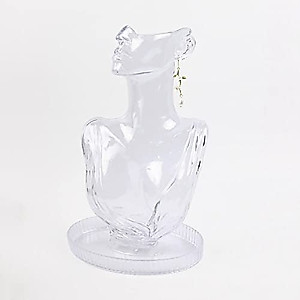 MagiDeal Pendant Necklace Display Model Ornament Mannequin Necklace Chain Jewelry Bust for Women Trades Shows Countertop Home Bedroom Retail Stores, Clear