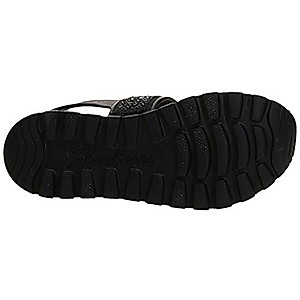 Skechers Women's Foamies Footsteps-Glam Party Sandal, Black/Black, 7 M US