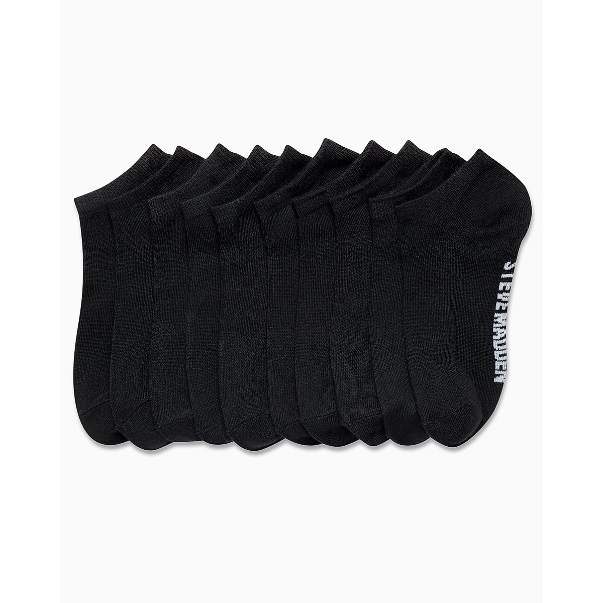 Steve Madden Women's Socks - 10 Pack Performance Cushion Low Cut Ankle Socks - Athletic Socks for Women, Size 5-10, Solid Black