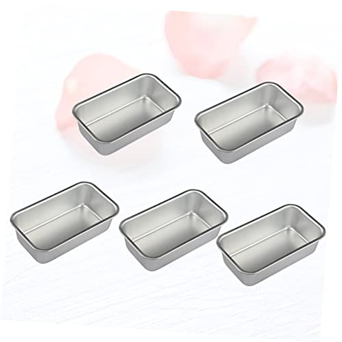 UPKOCH 5pcs Mini Loaf Pans with Lids Cupcake Mold Spring Stencils Steel Loaf Pan Baking Loaf Bread Tray Kitchen Supplies Household Baking Plate Non Stick Pan Toast Small Bread Silver Oven