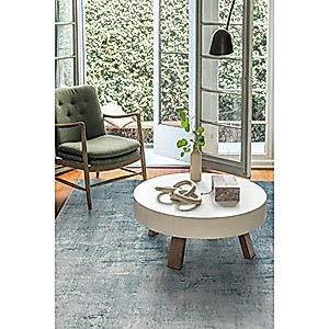 RUGGABLE Impasto Washable Rug - Perfect Modern Area Rug for Living Room Bedroom Kitchen & Dorm Room - Pet & Child Friendly- Stain & Water Resistant, Durable - Slate Blue 5'x7' (Cushioned Pad)