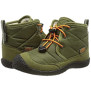 KEEN Howser 2 Quilted Mid Height Waterproof Comfy Durable Chukka Boots, Capulet Olive/Russet Orange, 13 US Unisex Little Kid
