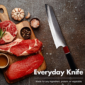 Miyake Kiritsuke Chef Knife 13.5 Inch Professional Japanese Damascus Steel Full Tang Kitchen Knife, Super Sharp, Ergonomic G10 Traditional Japanese Handle, Chef's Knives for Home Cooks