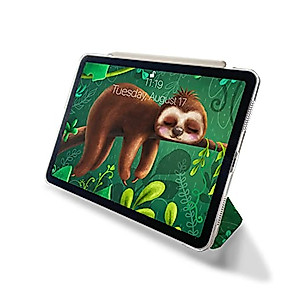 Kawaii Sloth Tropical Animal Pattern Case Compatible with All Generations iPad Air Pro Mini 5 6 11 inch 12.9 10.9 10.2 9.7 7.9 Plastic Fabric Cover Slim Smart Stand SN519 (8.3" Mini 6th gen)