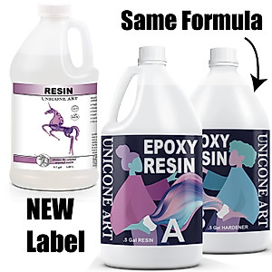Crystal Clear Epoxy Resin Kit - 1 Gallon Craft Resin Epoxy Kit (.5gal Resin + .5gal Hardener) High Gloss UV Resistant Odor-Free Art Resin, BPA-Free and Non-Toxic Epoxy Resin Clear Formula 1gal