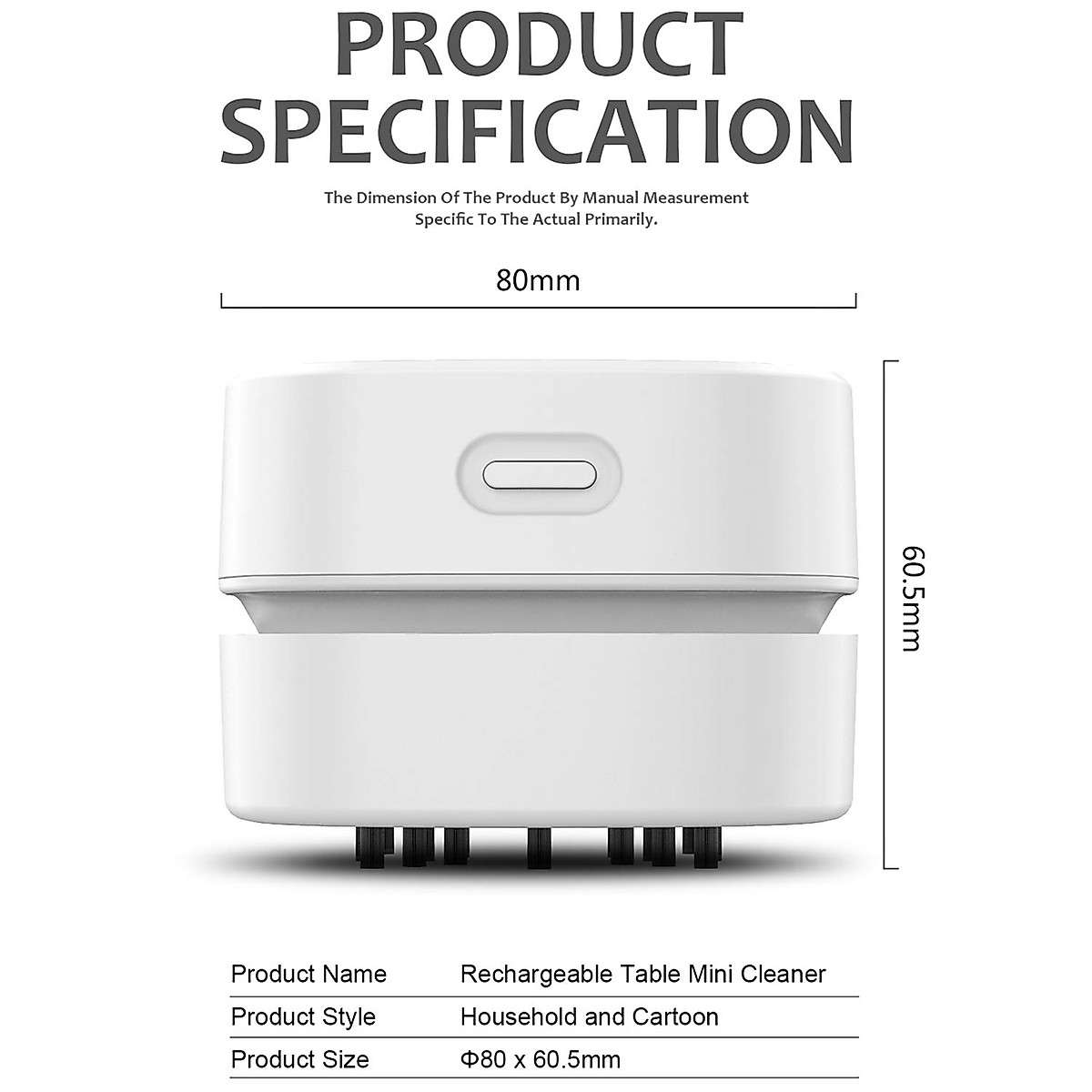 ODISTAR Desktop Vacuum Cleaner,Mini Table dust Sweeper Energy Saving with auto Power-Off Function,High Endurance up to 400 mins,Cordless&360º Rotatable for Keyboard/Home/Office (White Charging)