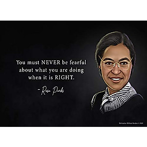 MWB Black History Inspirational Wall Art Posters - Powerful Heroes Martin Luther King, Rosa Parks, Malcolm X, Maya Angelou Positive & Motivational Quotes Wall Art Decor | African American Wall Art for Office or Home | 13" x 18" Non-Laminated (Pack of 4)