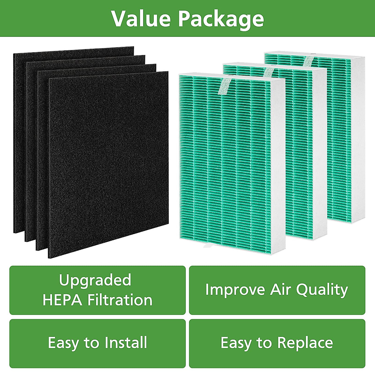 isinlive Upgraded HPA300 HEPA Filter R, HRF-R3 for Honeywell HPA300 Series, HPA300, HPA304, HPA8350, HPA300VP, HPA3300b, HPA5300