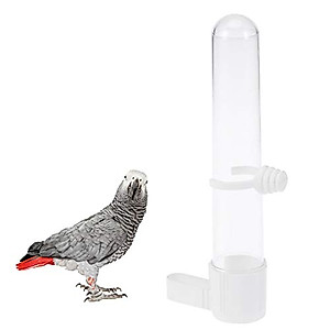 UKCOCO Bird Food Water Dispenser- Bird Feeder Automatic Hanging Bird Parrot Feeding Cup, Clear Bird Cage Feeder Cage Accessories for Finch Parakeet Small Bird 65ML (Random Color)