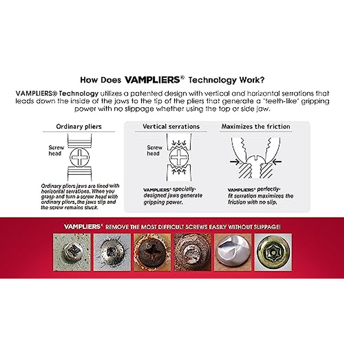 VAMPLIERS 8" PRO Linesman Screw Removal Pliers. Professional Grade Combination Pliers. Heavy Duty Screw Extracting Tool. Remove any Damaged/Specialty Screws & Fasteners. Made in Japan: VT-001-8
