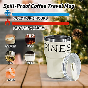 21 oz Travel Coffee Mug, Insulated Tumbler with Lid and Straw, Double Wall Vacuum Insulated Tumbler, Reusable Coffee Cup Gifts for Women, Tea and Drinks, White