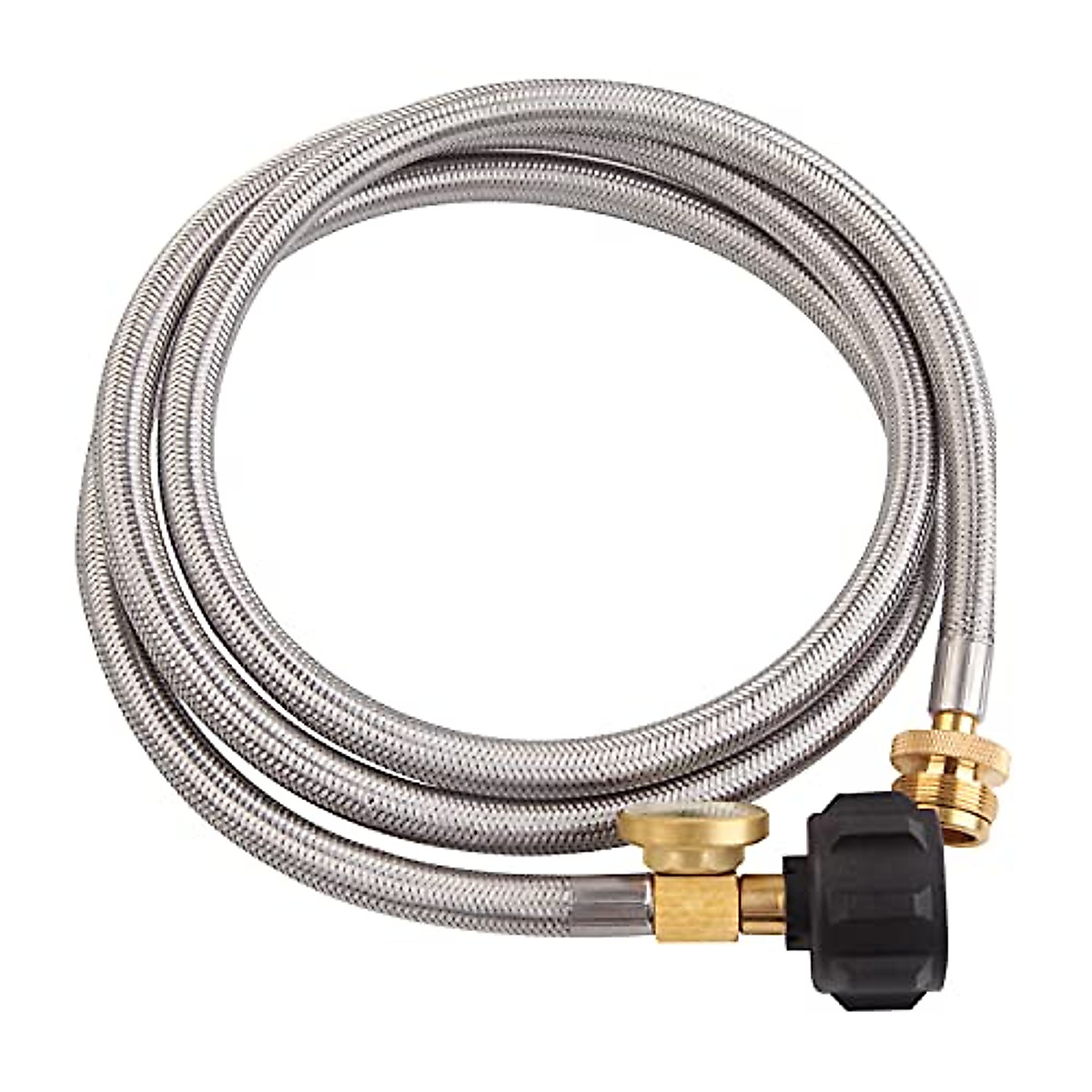 6 ft Propane Hose Adapter with Propane Tank Gauge for Weber Q1200, 1000 Propane Grill, 1 lb to 20 lb Propane Converter Hose for Propane Stove, Tabletop Grill and More 1lb Portable Appliance