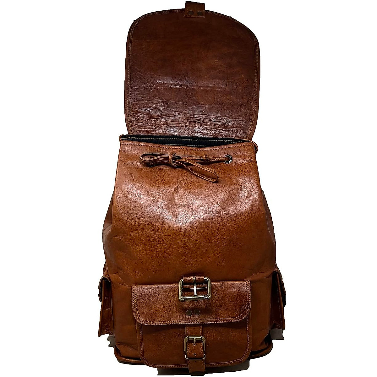 21" Brown Leather Backpack Vintage Rucksack Laptop Bag Water Resistant Casual Daypack College Bookbag Comfortable Lightweight Travel Hiking/picnic For Men