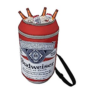 Budweiser Soft Can Shape Speaker Cooler Bluetooth Portable Travel Cooler with Built in Speaker Wireless Speaker Cool Ice Pack Cold Beer Stereo for Apple iPhone, Samsung Galaxy