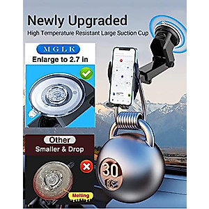 Wireless Car Charger Mount, 15W Qi Fast Charging Auto-Clamping Cell Phone Car Holder ​Air Vent Windshield (Pink)