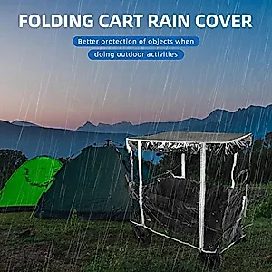 Wagon Rain Cover, Foldable Universal Clear Plastic Wind Cover Waterproof for Push-Pull Stroller Wagon Cart Outdoor Garden Camping Picnic Wagon Lounge Wagon Stroller with Zipper