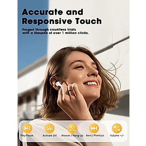 ZZU Wireless Earbuds, 2025 Ear Buds with Big Bass Stereo Sound, Lightweight Bluetooth Earbuds with 48 Hours Playtime, in-Ear Fit Earphones, IPX7, Hands-Free Calls with AI for iPhone, Android, Pad
