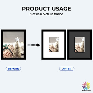 Mat Board Center, 10 Pack Pre-Cut 8x10 Picture Mats for 4x6 Photos/Prints - Acid Free, Bevel Cut, White Core, 4-Ply Thickness (White & Black)