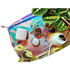 Plant Repotting Mat for Indoor Gardening, Iridescent Holographic Roll Out Potting Tarp Tray | Gifts for Plant Lovers Women 23.5” x 16.5” (Pink)