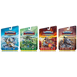 Skylanders SuperChargers Vehicle Character 4 Pack Bundle - Jet Stream , Stealth Stinger , Shark Tank , Burn Cycle - Air , Life , Earth , Fire Kit