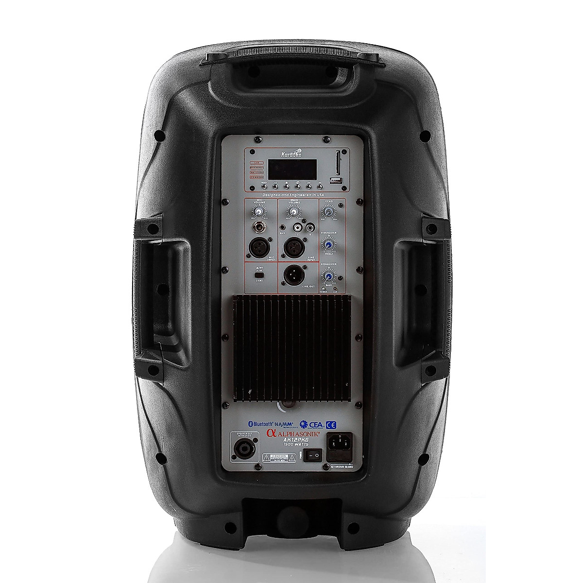 Pair Alphasonik All-in-one 12" Powered 1500W PRO DJ Amplified Loud Speakers with Bluetooth USB SD Card AUX MP3 FM Radio PA System LED Lights Karaoke Mic Guitar Amp 2 Tripod Stands Cable and Microphone