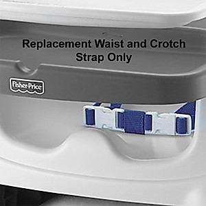 Replacement Strap for Booster Seat - Fisher-Price Healthy Care Booster Seat B7275 - Includes 1 Blue Waist and Crotch Strap