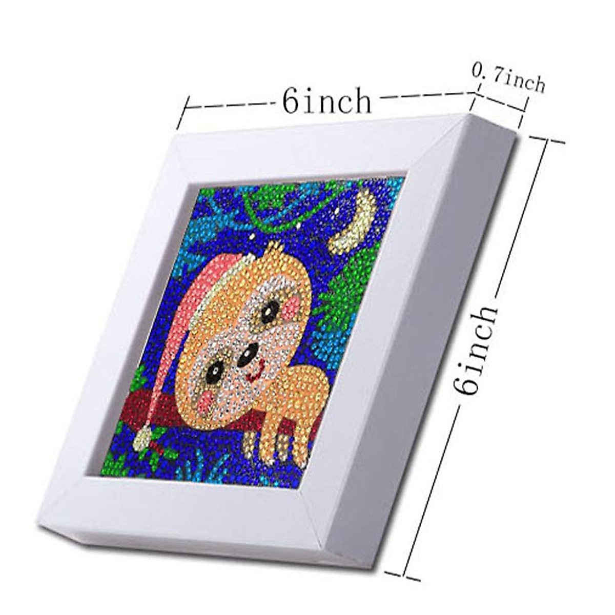 ParNarZar Easy 3D Diamond Painting Kit for Kids, Full Drill Painting by Number Kits with Wooden Frame 6x6 inches (Sloth)