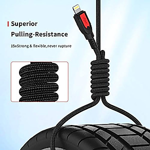 Ofuca iPhone Charger Cable 10FT, 3Pack 10FT/3M Lightning Cable Durable Nylon Braided Fast iPhone Charging Cable Cord Compatible with iPhone 11 Pro Max XS XR X 8 7 6 Plus 5, iPad, iOS