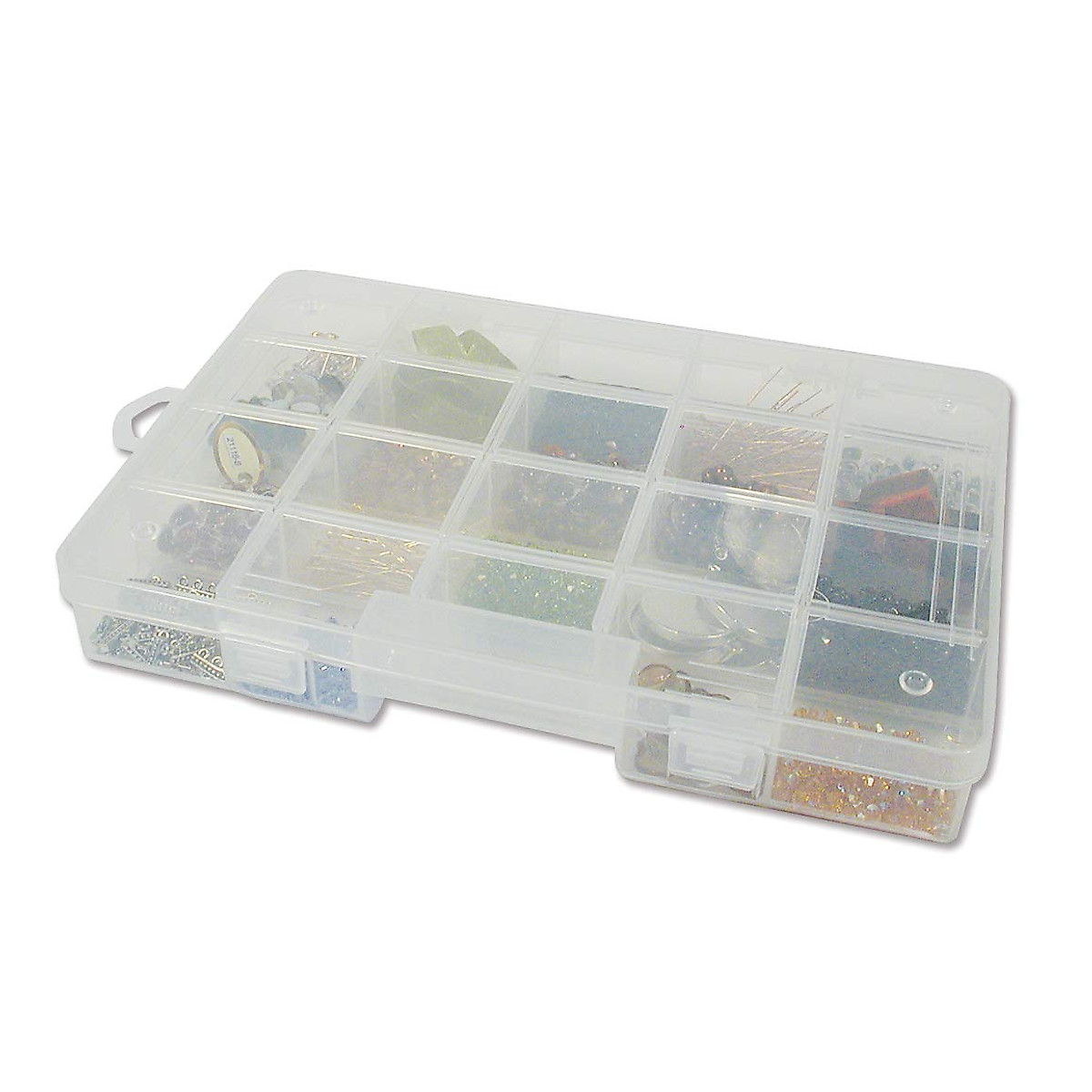 The Beadsmith Keeper Box - Medium Size - 10-3/4 x 7-1/2 inches, Storage Organizer with 20 compartments, Art Supply Organizers for Craft, Jewelry, Nail Art and More