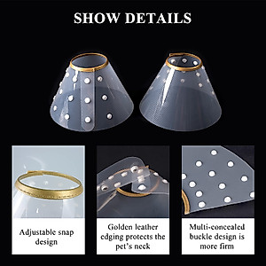 WishLotus Cat Cone Recovery, Soft Comfortable Adjustable Elizabethan Cat Collar, Pet Recovery E-Collar, Anti-Bite/Lick Pet Collar for Cat, Small Medium Dog, Rabbit (S, White)