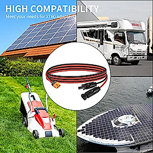 YACSEJAO Solar to XT60i Charging Cable 12AWG 1.5M Solar Plug to XT60 Socket Solar Connector to XT60i-F Solar Panel Cable for RV Portable Power Station Lipo Battery